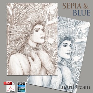 Set of Coloring Pages 50% off Printable Adult Colouring Pages Portrait ...