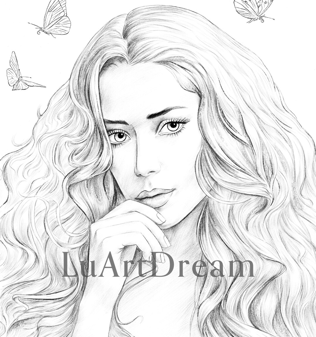 Dreaminess - Coloring Page - Digital Download Illustration PDF JPG ...