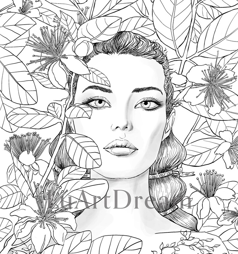 Flora Coloring Page Printable Coloring Page Spring - Etsy Canada