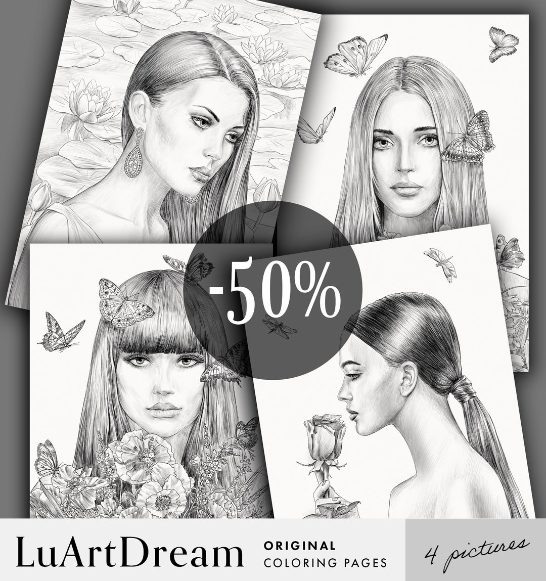 Set of Coloring Pages 50% off - Printable Adult Colouring Pages ...