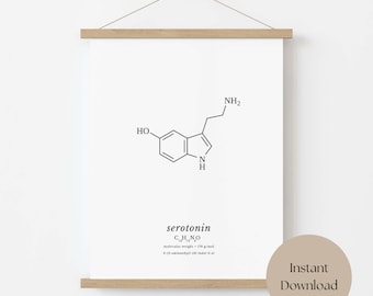 Instant Download Serotonin Molecule Serotonin Art Print - Etsy