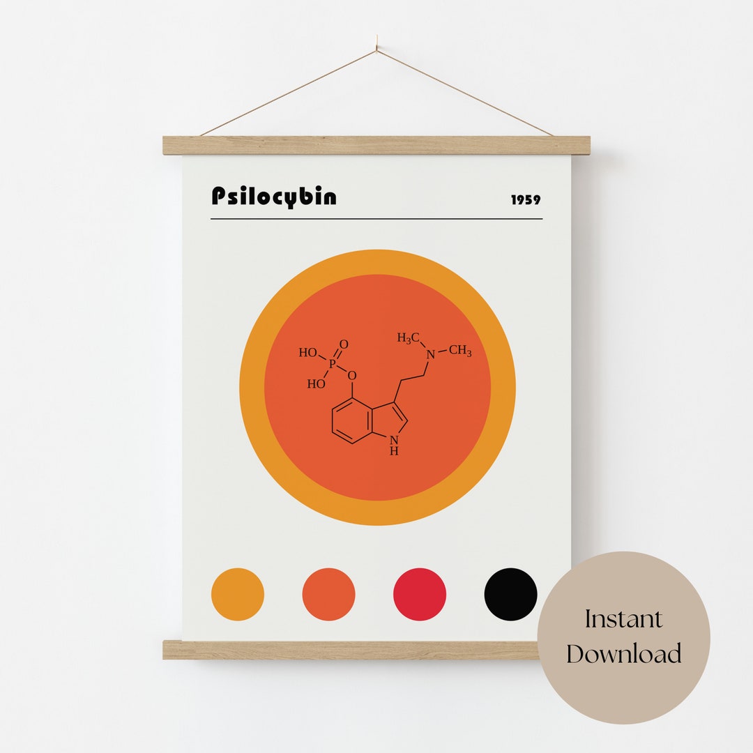 Psilocybin Molecule, Chemistry Poster, Psychedelic Poster, Science ...