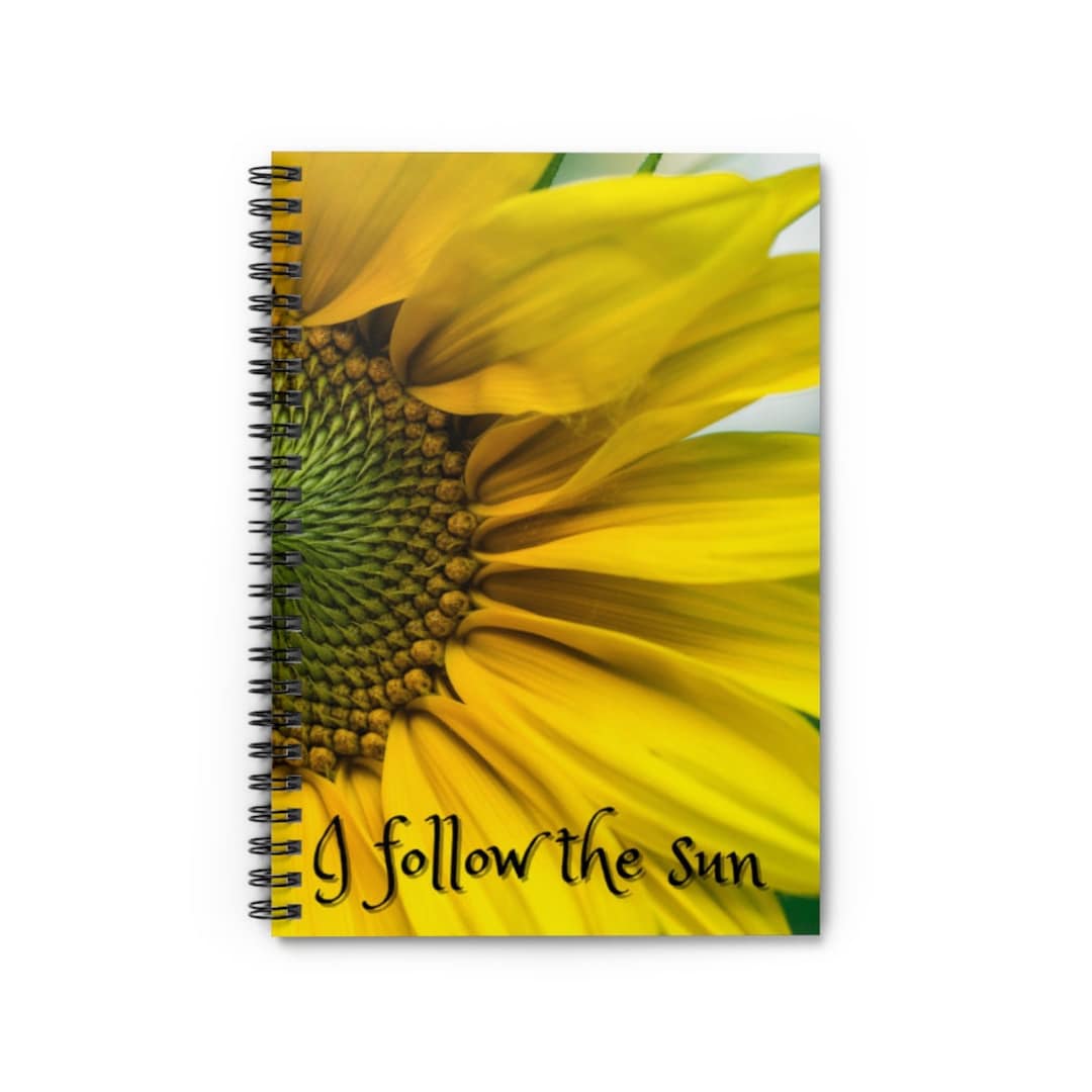 I Follow the Sun Motivating Quote Journal Positive Vibes Sunflower ...