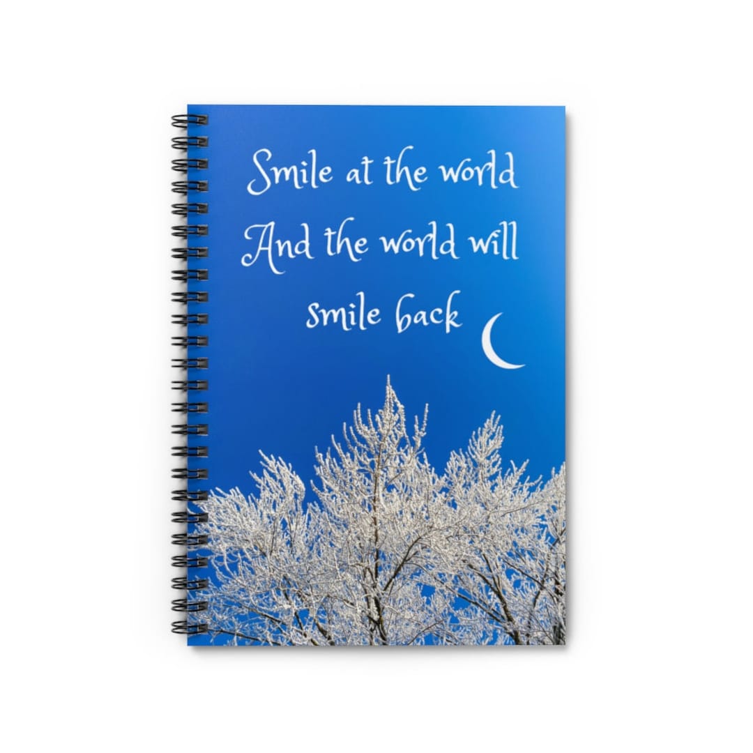 Blue Positive Smile Motivating Self Care Journal Writer Morning Pages ...
