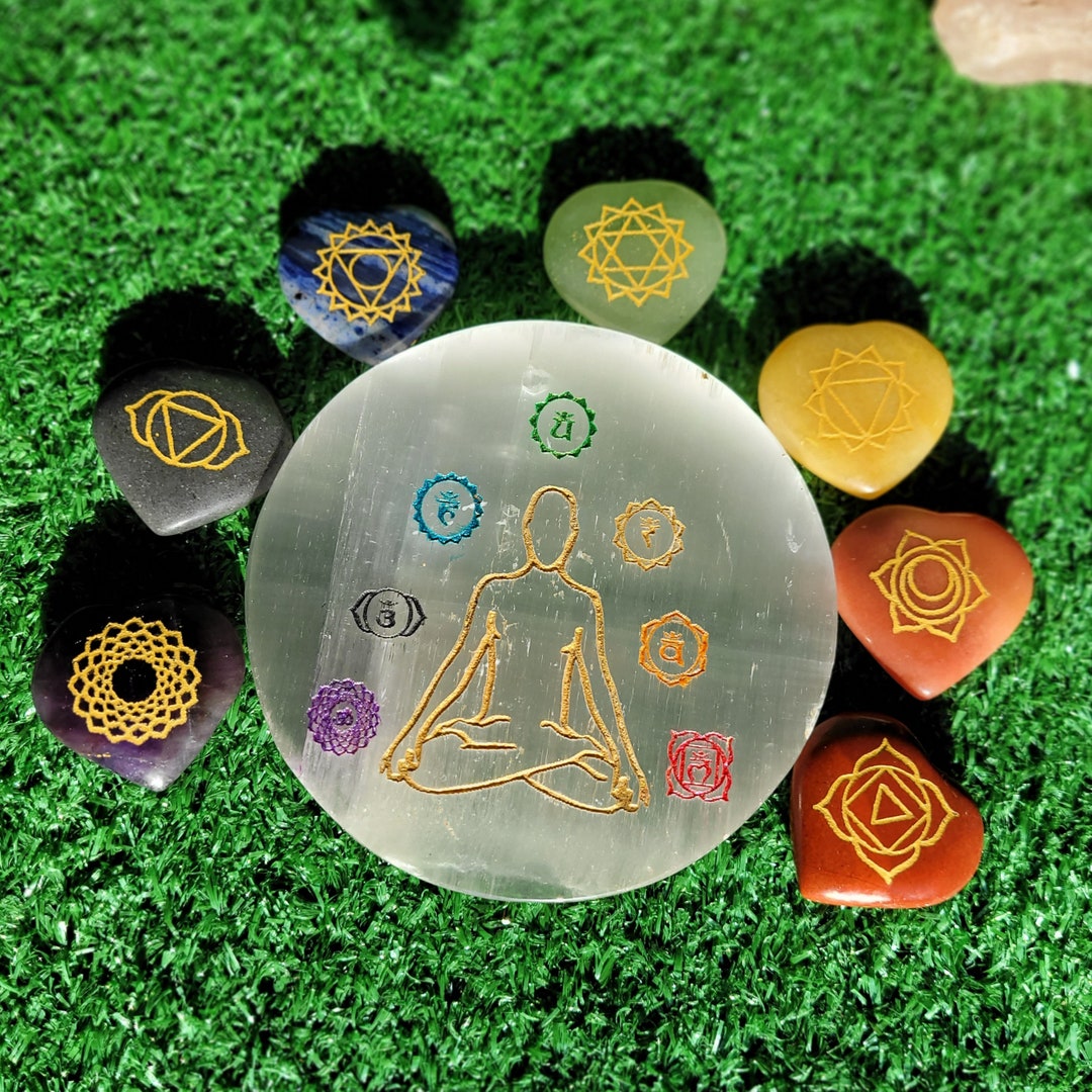 LABOR DAY 50%OFF7 Chakra Crystal Healing Stones Flower of Life Selenite ...