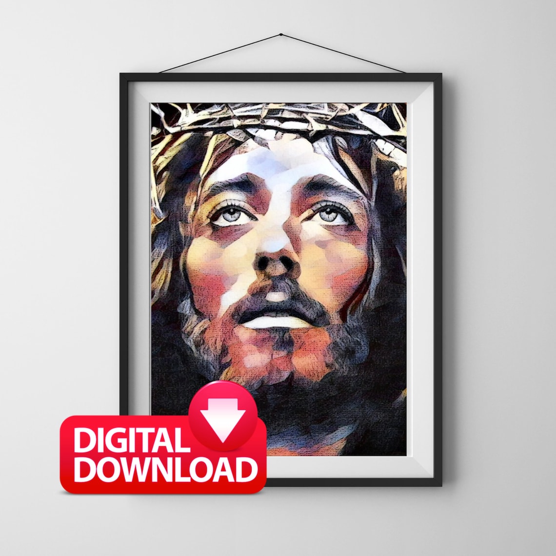 Jesus Portrait Printable, Jesus Christ Artwork, Jesus Picture Print ...