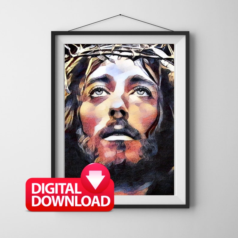 Jesus Portrait Printable Jesus Christ Artwork Jesus Picture - Etsy