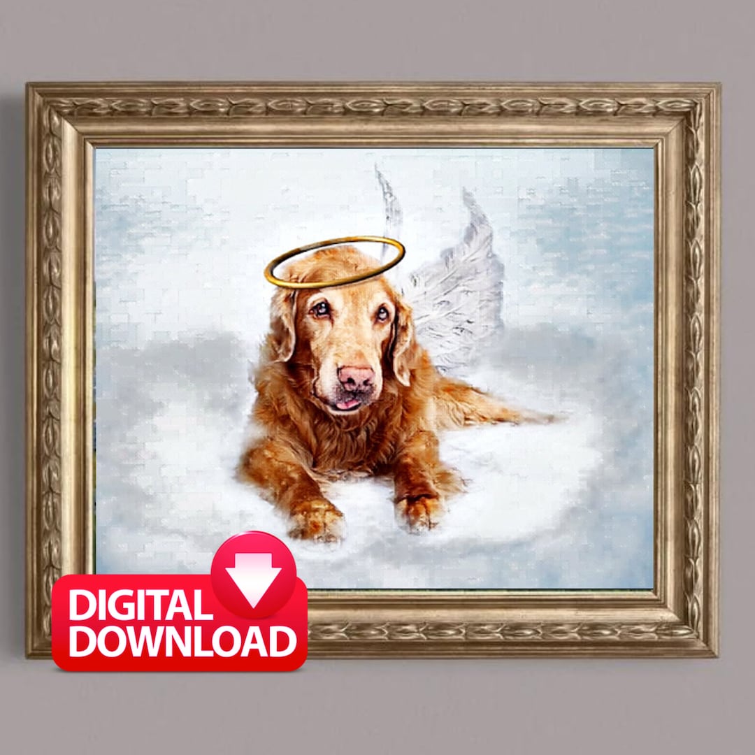 Dog in Heaven, DOG With ANGEL WINGS, Dog Angel Wings, Dog Remembrance ...