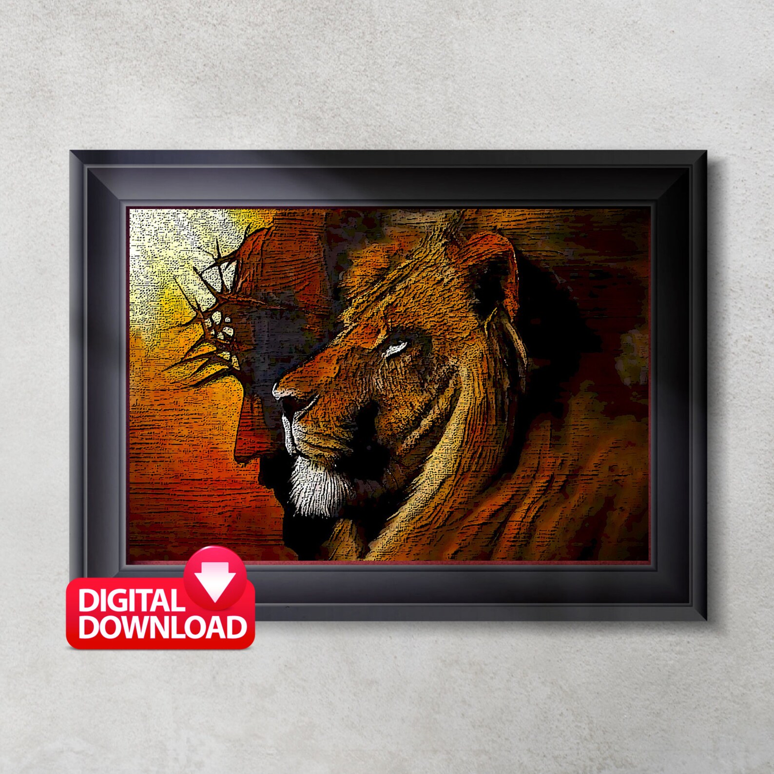 Lion of Judah Printable Jesus Christ Wall Art Modern - Etsy