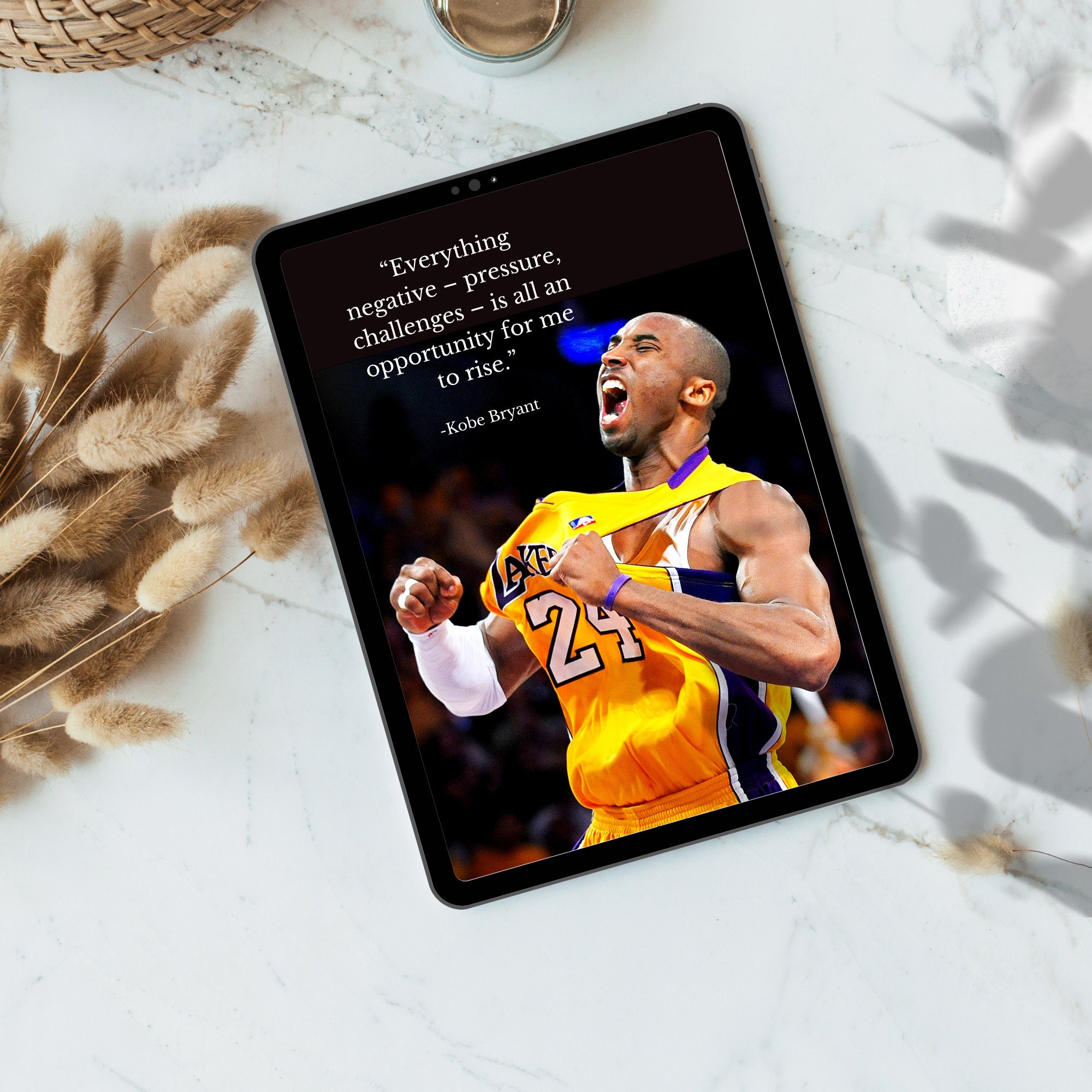 Kobe Bryant Inspirational Quote Poster: Black Mamba, LA Lakers (digital ...