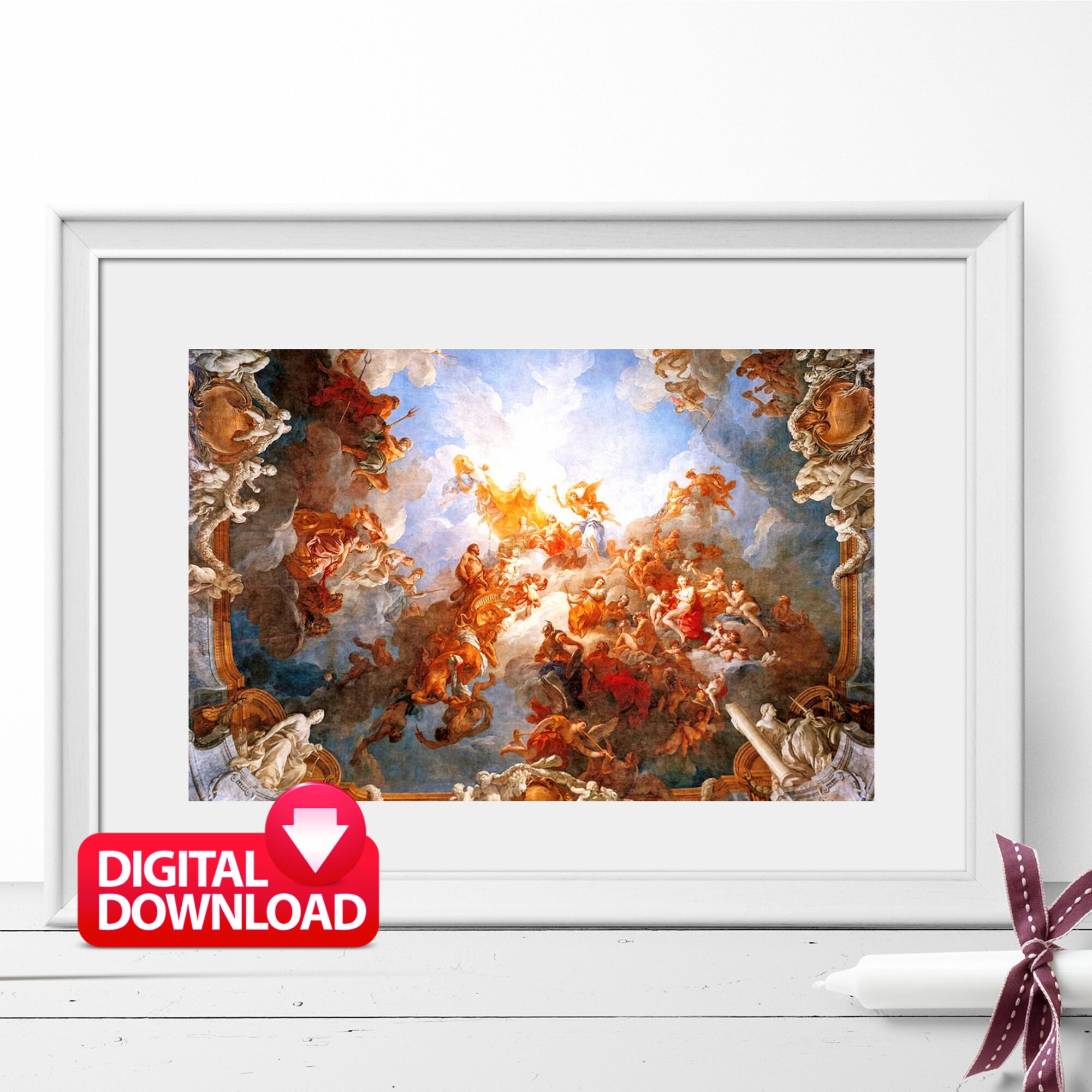 Renaissance Painting Printable, the Apotheosis of Hercules 1731, Greek ...