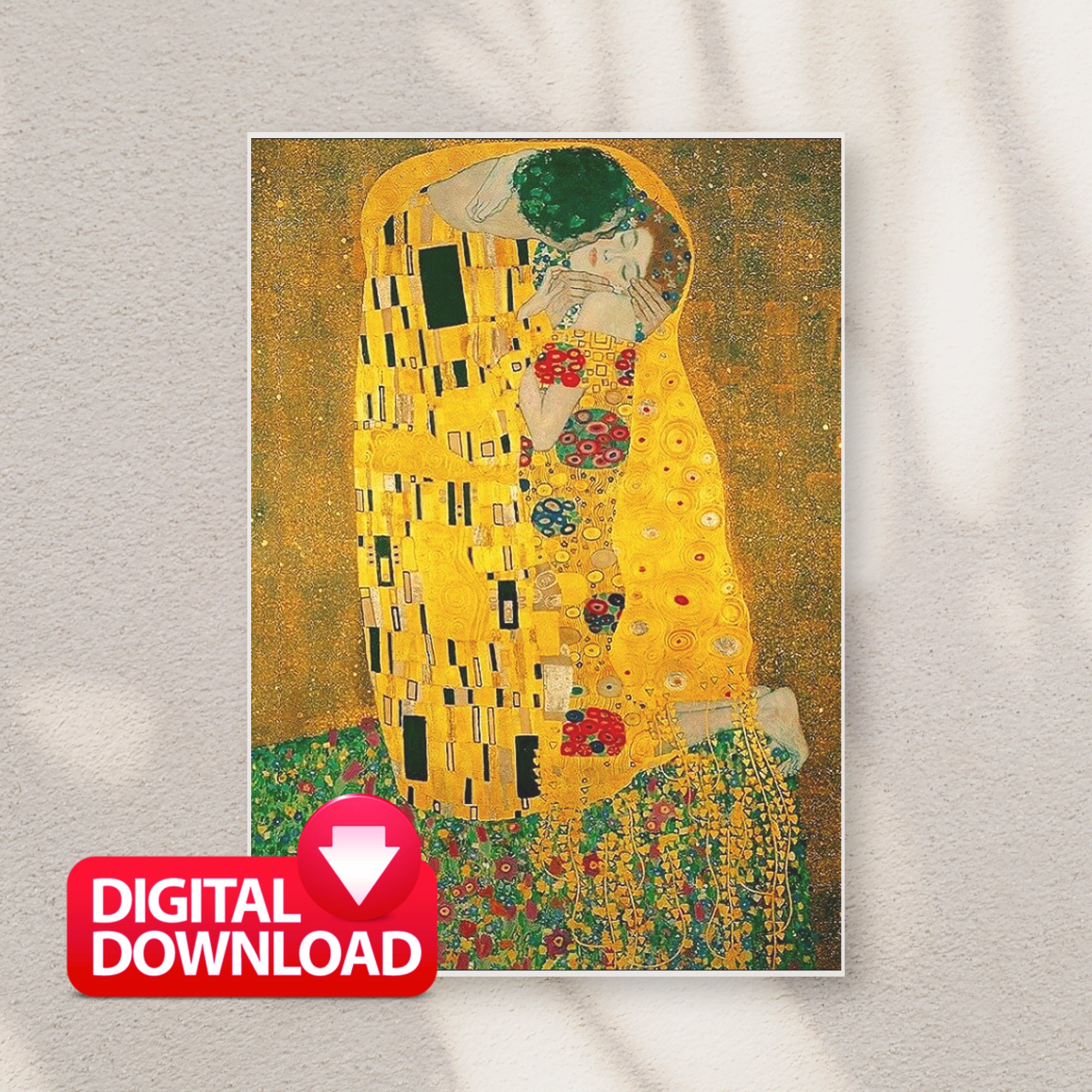 The KISS Klimt, Printable, Klimt the Kiss 1908, Gustav Klimt Print ...