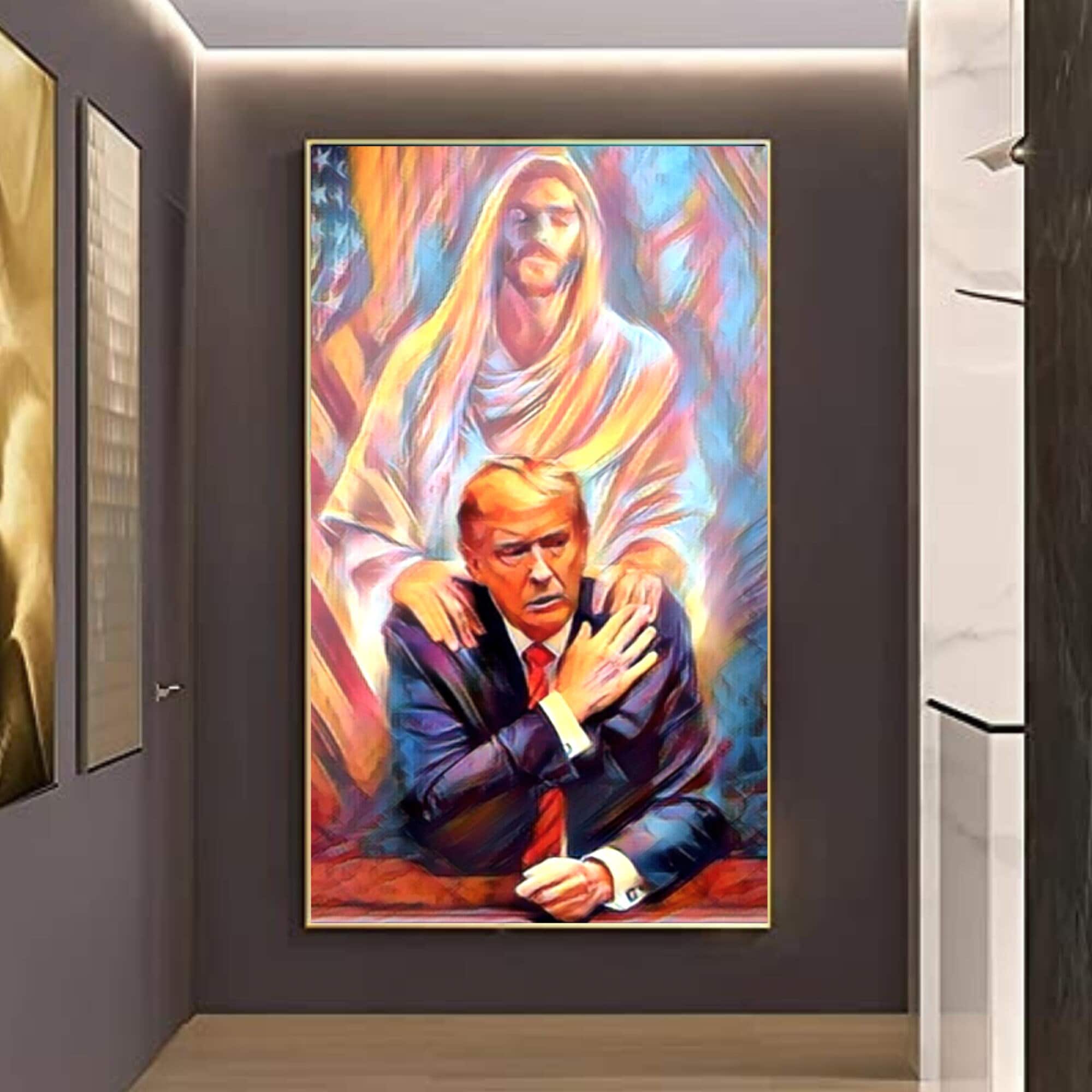 President DONALD TRUMP and Jesus Christ Praying Printable, Trump 2024 ...