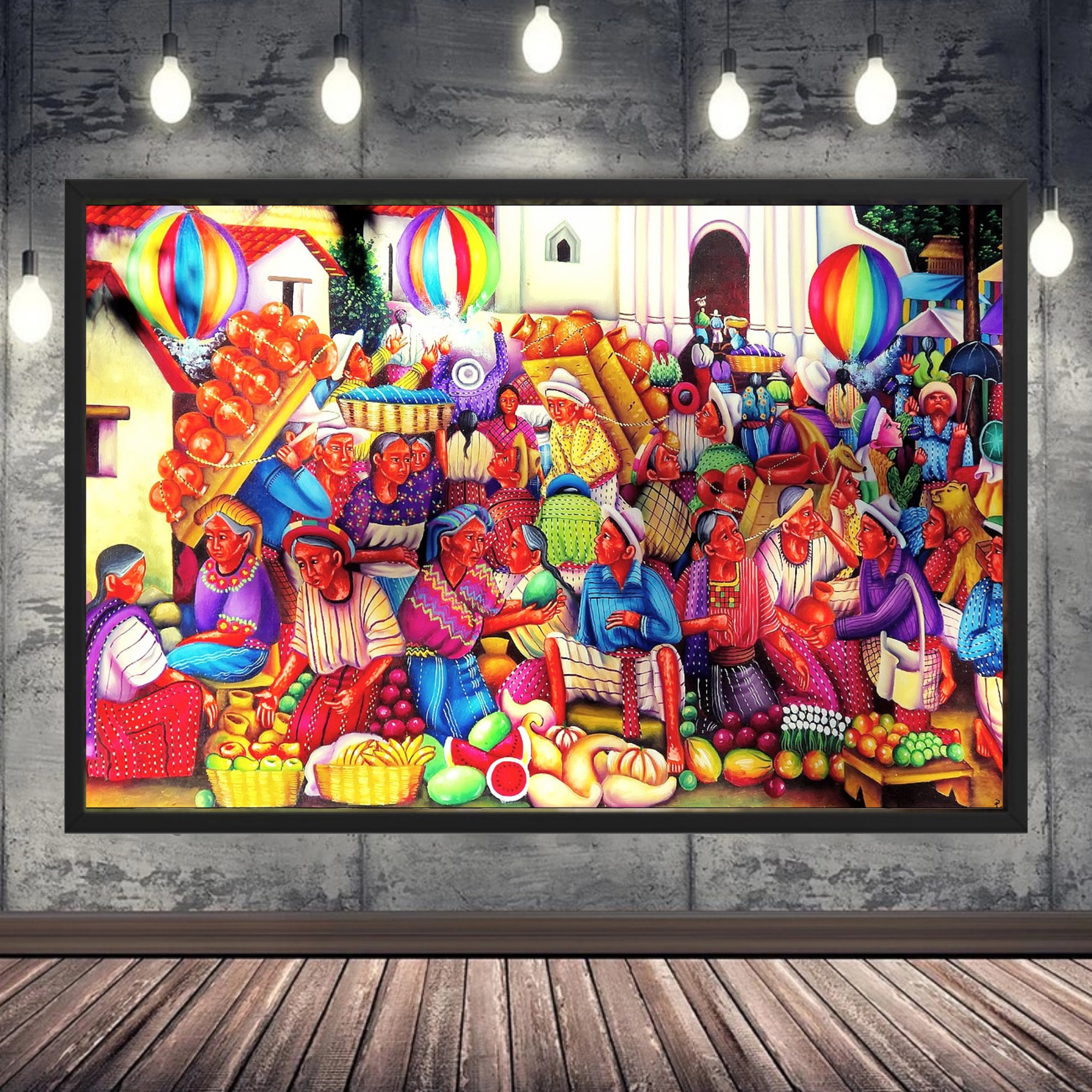 Colorful Guatemala Art Painting, Latin American Art, Guatemala Painting ...