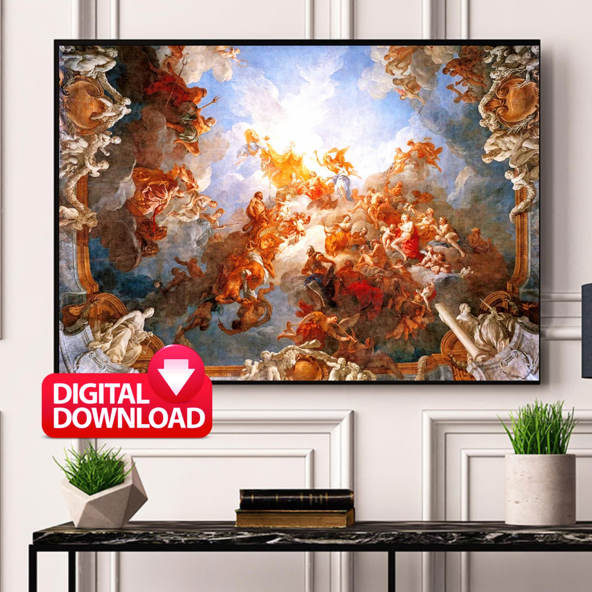 Renaissance Painting Printable, the Apotheosis of Hercules 1731, Greek ...