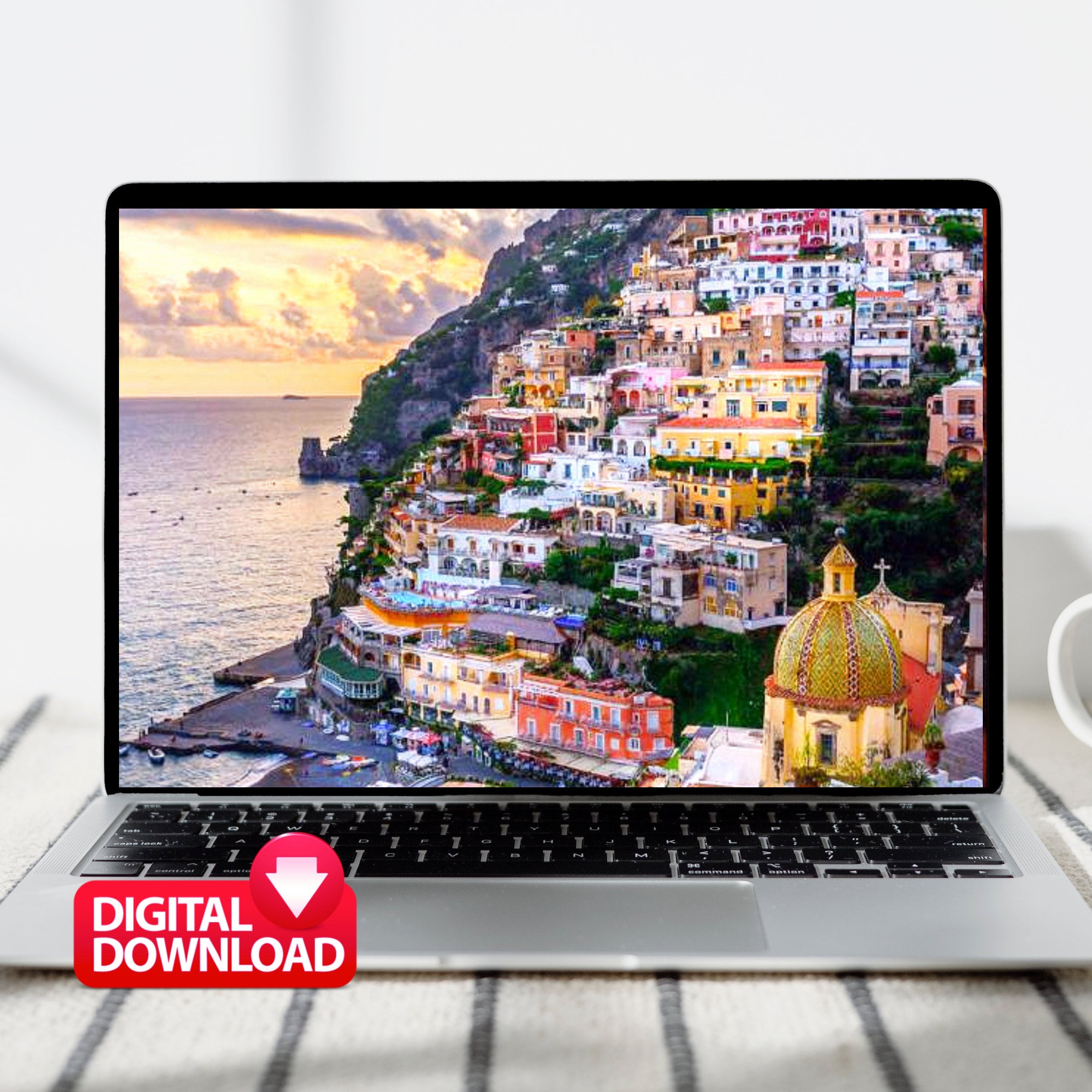 Positano Amalfi Coast Rome Italy Art Print Printable, Italian Landscape ...