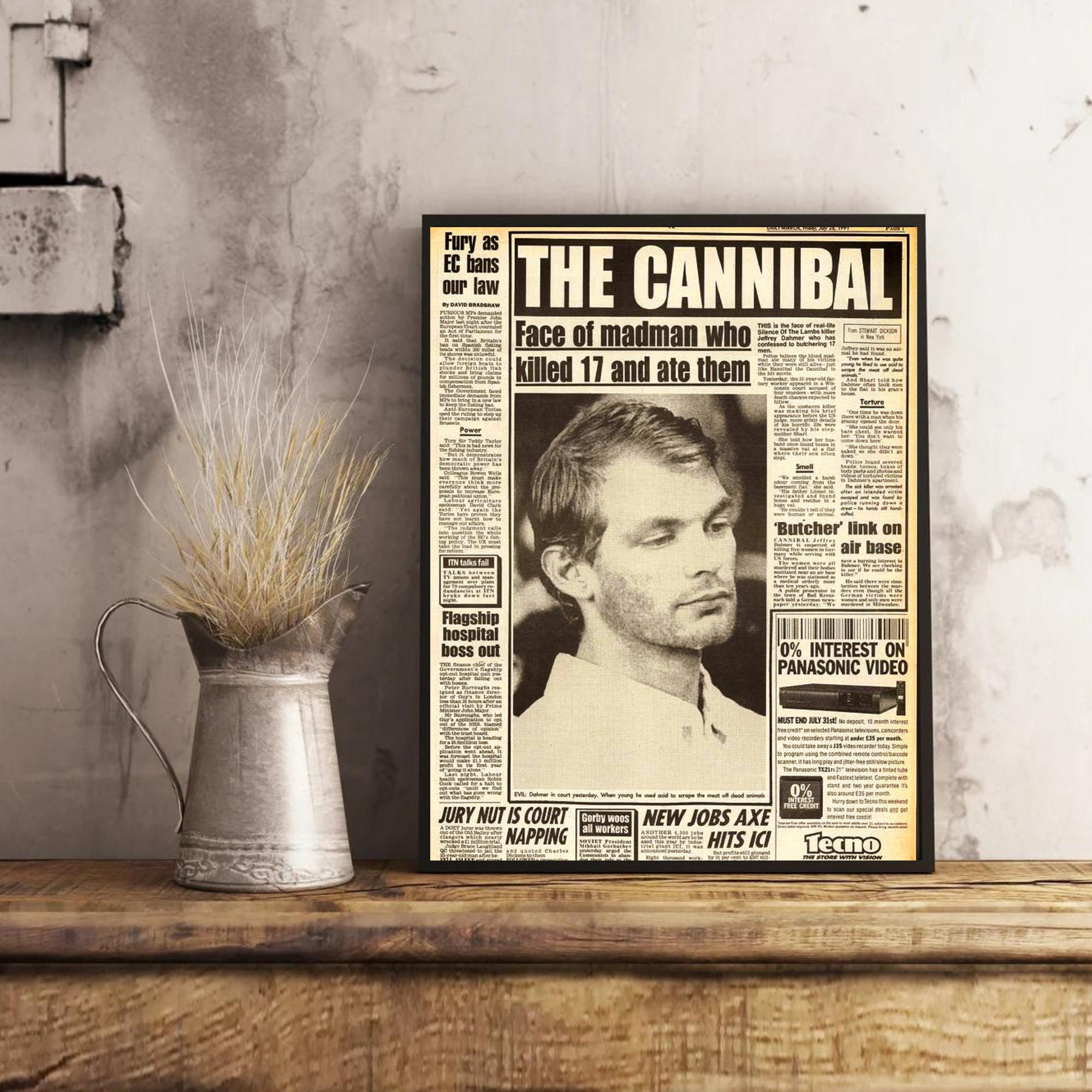 JEFFREY DAHMER Newspaper Print, Digital Download, Serial Killer Gift ...