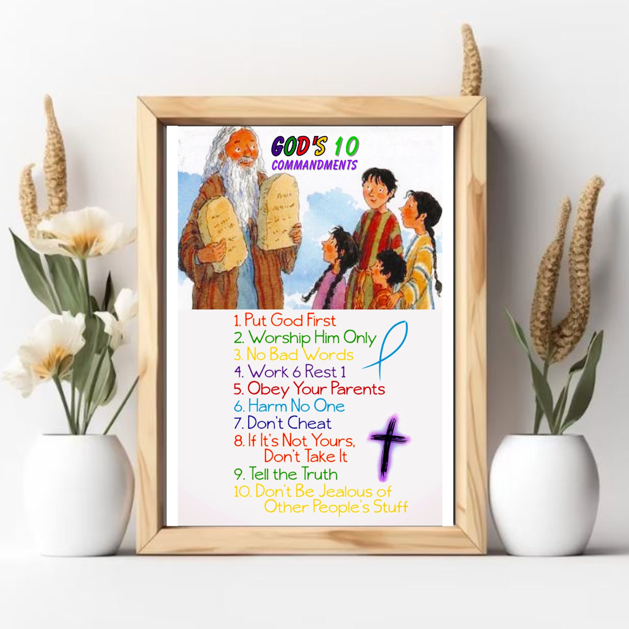 God's 10 Commandments for Kids Exodus 20 Christian Wall - Etsy