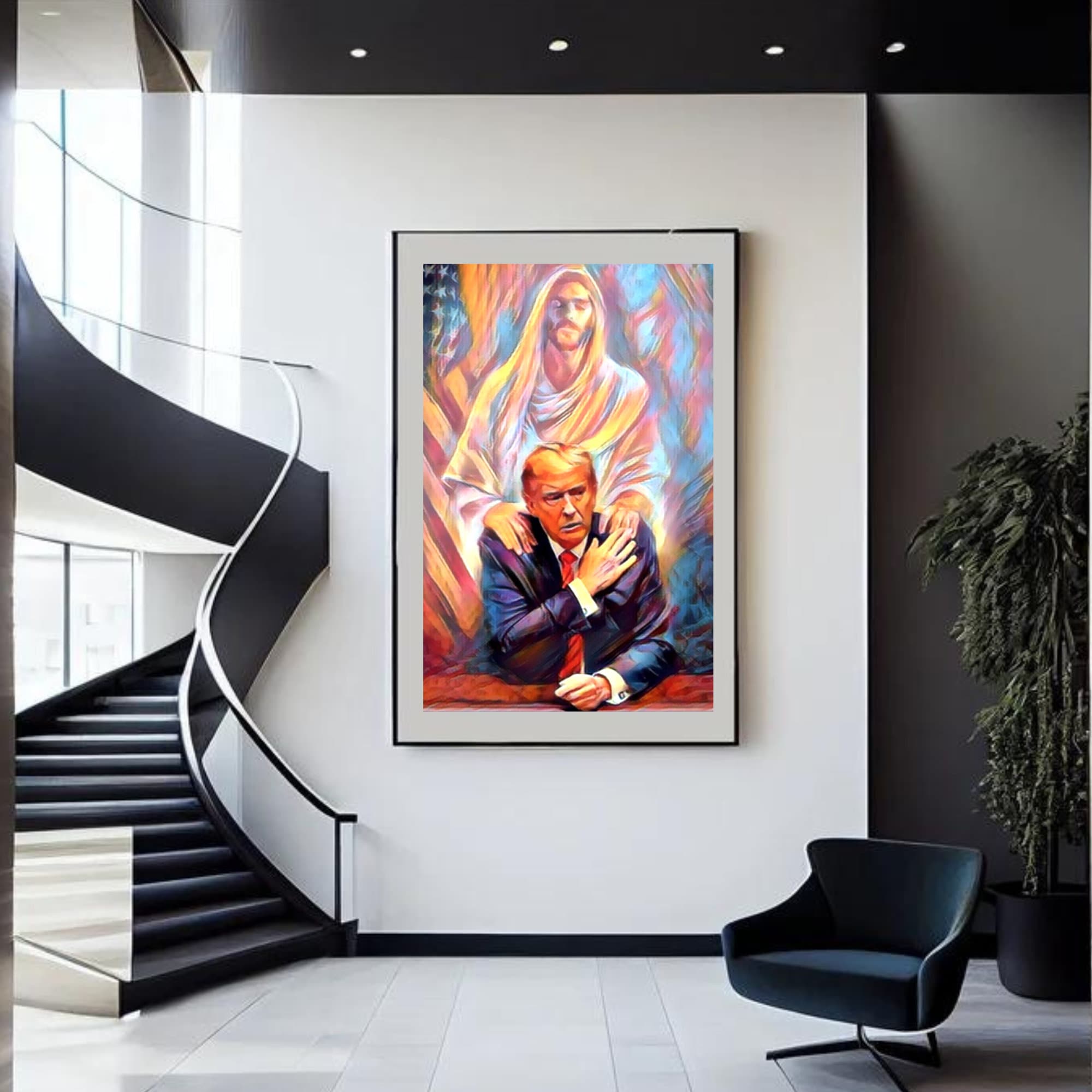 President DONALD TRUMP and Jesus Christ Praying Printable, Trump 2024 ...