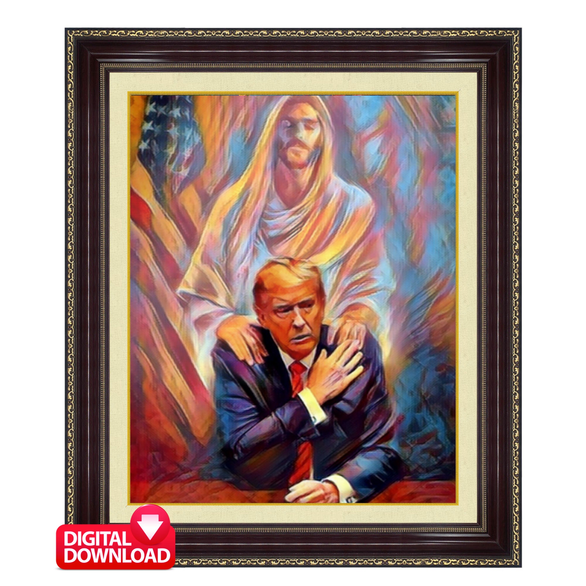 President DONALD TRUMP and Jesus Christ Praying Printable - Etsy