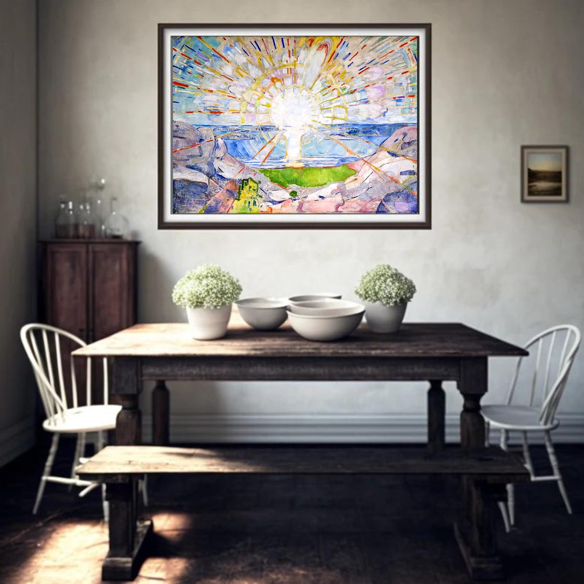 Edvard Munch Famous Artwork the Sun 1910, Sunset Seascape Print ...
