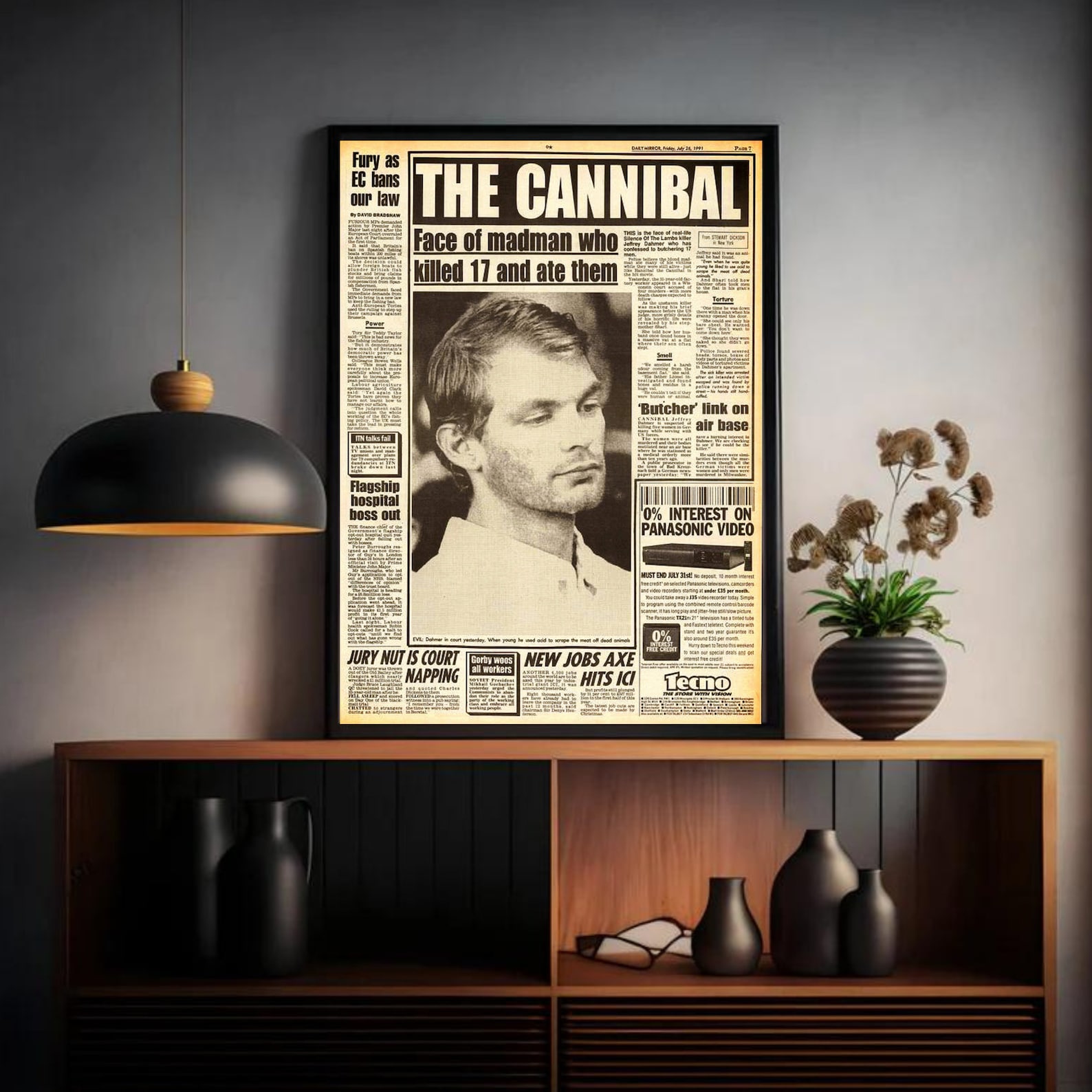 JEFFREY DAHMER Newspaper Print, Digital Download, Serial Killer Gift ...