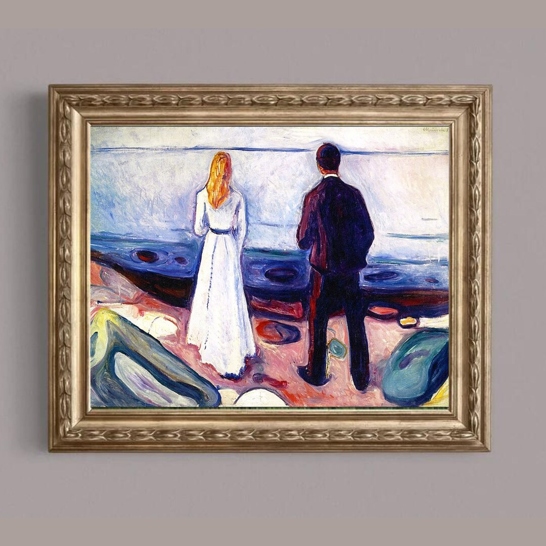 Edvard Munch Famous Artwork the Lonely Ones 1899, Edvard Munch Print ...