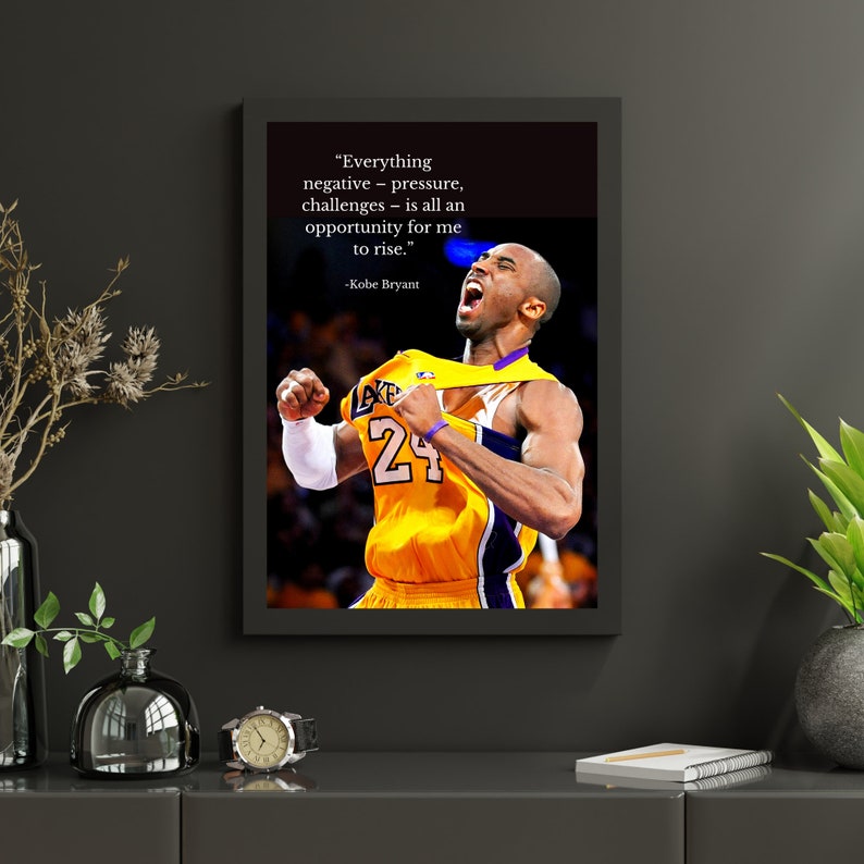 Kobe Bryant Inspirational Quote Poster: Black Mamba, LA Lakers (digital ...