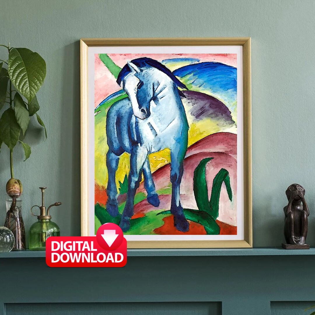 Franz Marc's Blue Horse I - Vintage Horse Art Print (digital Download ...