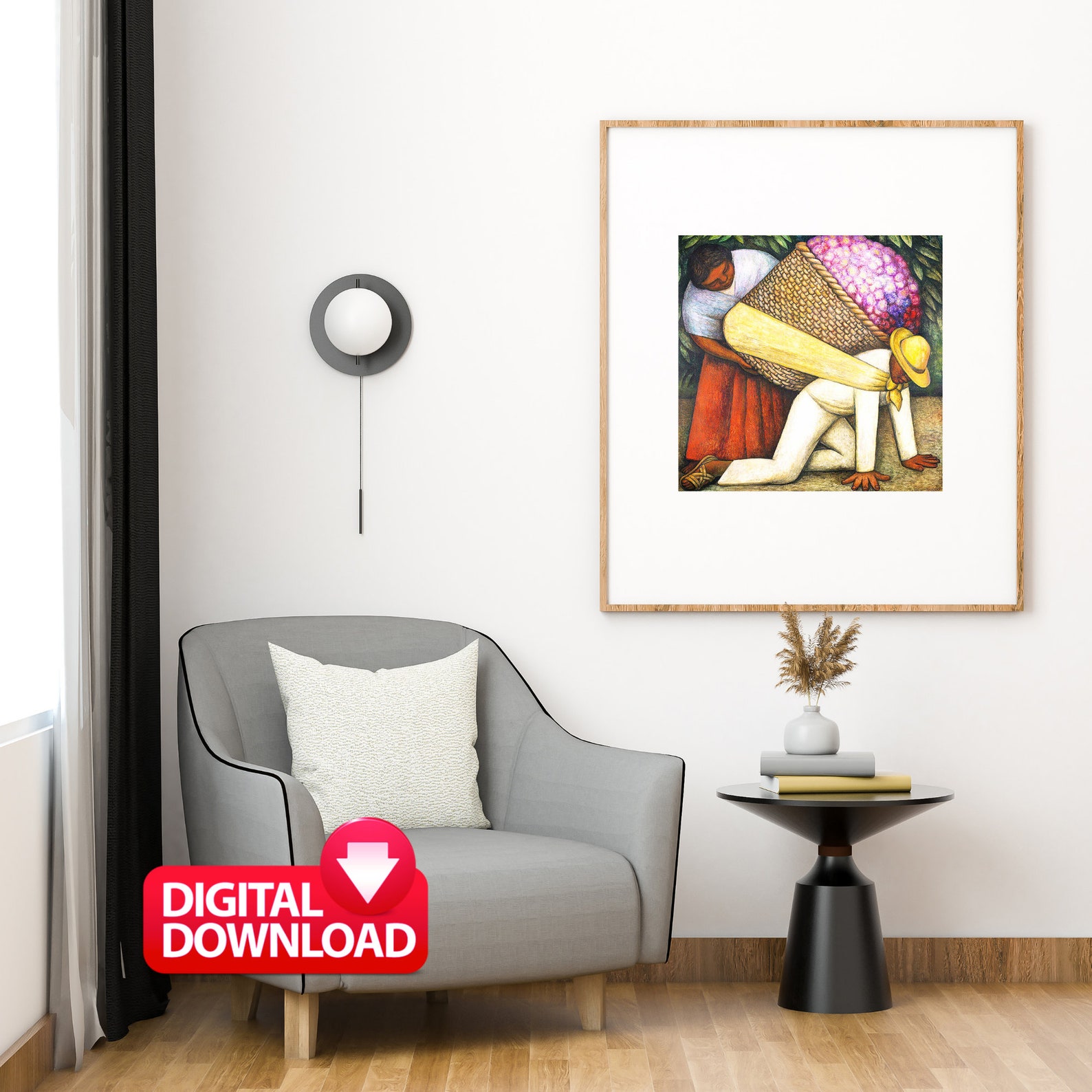 The Flower Carrier 1935, Famous Painting by Diego Rivera, Vintage ...