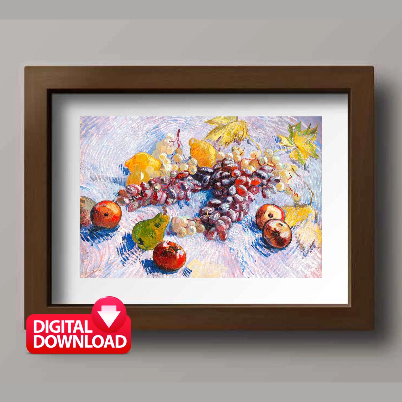 Vincent Van Gogh Vintage Still Life Fruit Print Printable, Grapes ...