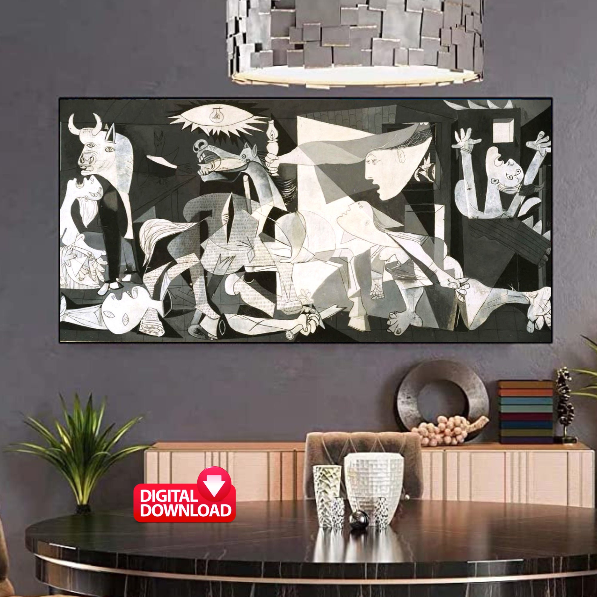 Picasso Guernica, Picasso Black White Print, Guernica Wall Art ...