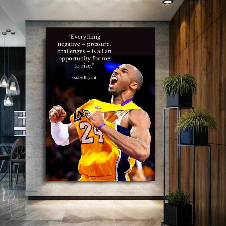Kobe Bryant Inspirational Quote Poster: Black Mamba, LA Lakers (digital ...