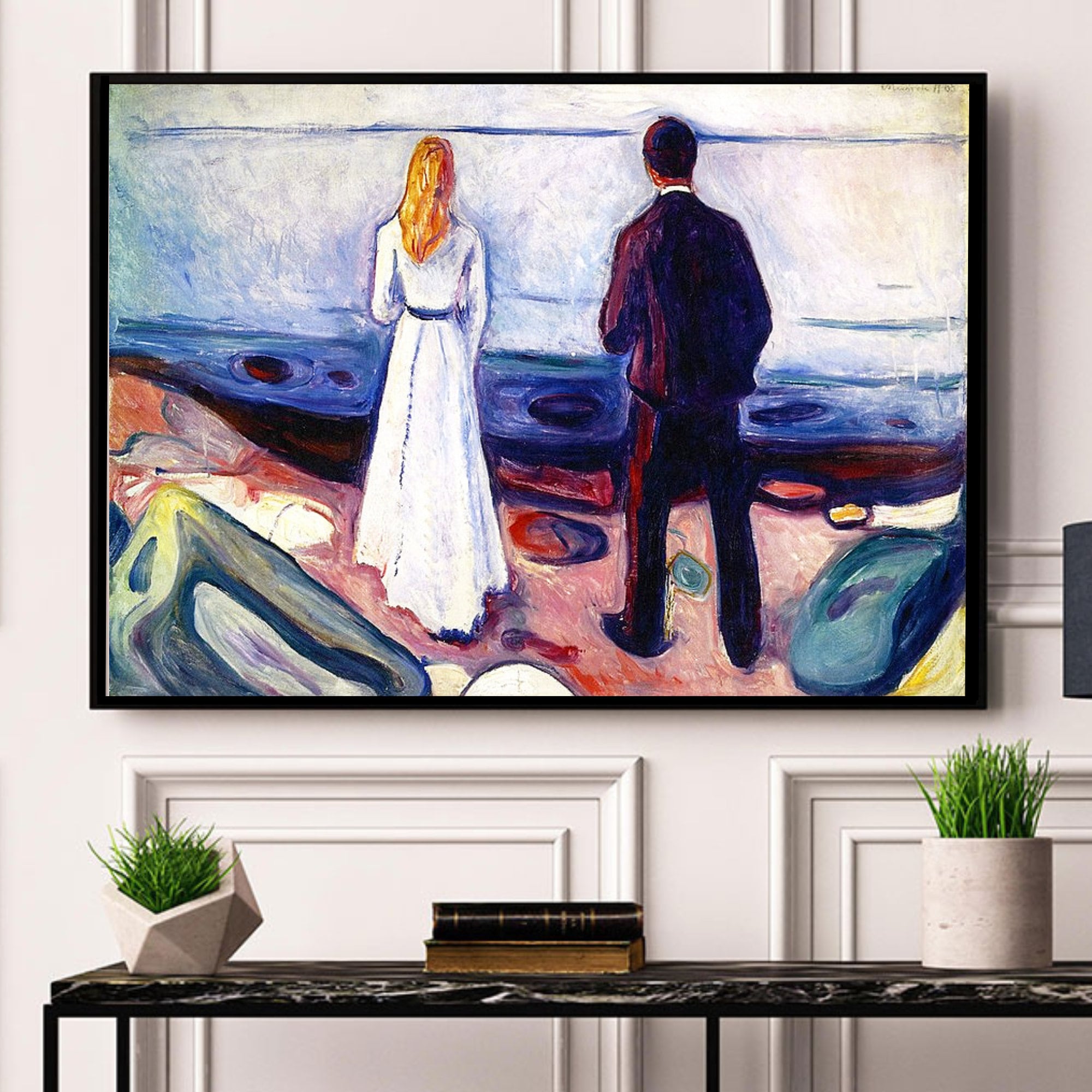 Edvard Munch Famous Artwork the Lonely Ones 1899, Edvard Munch Print ...