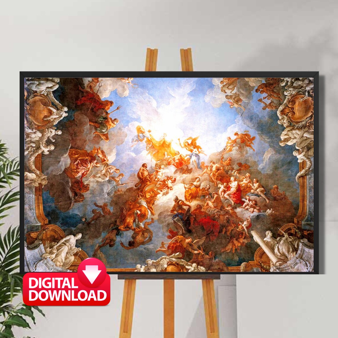 Renaissance Painting Printable, the Apotheosis of Hercules 1731, Greek ...