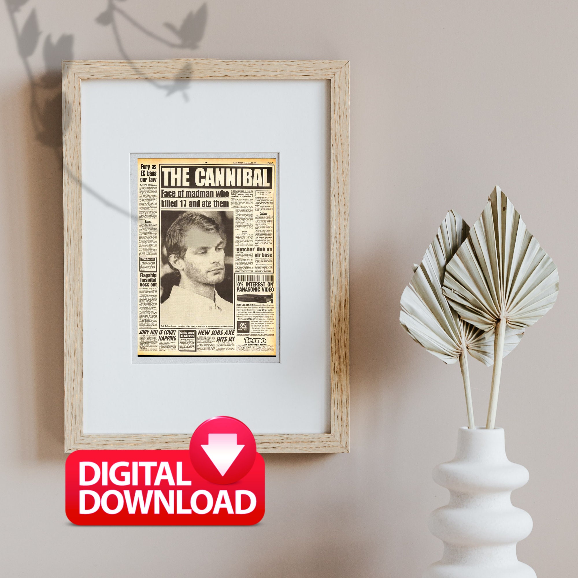 JEFFREY DAHMER Newspaper Print Digital Download Serial - Etsy
