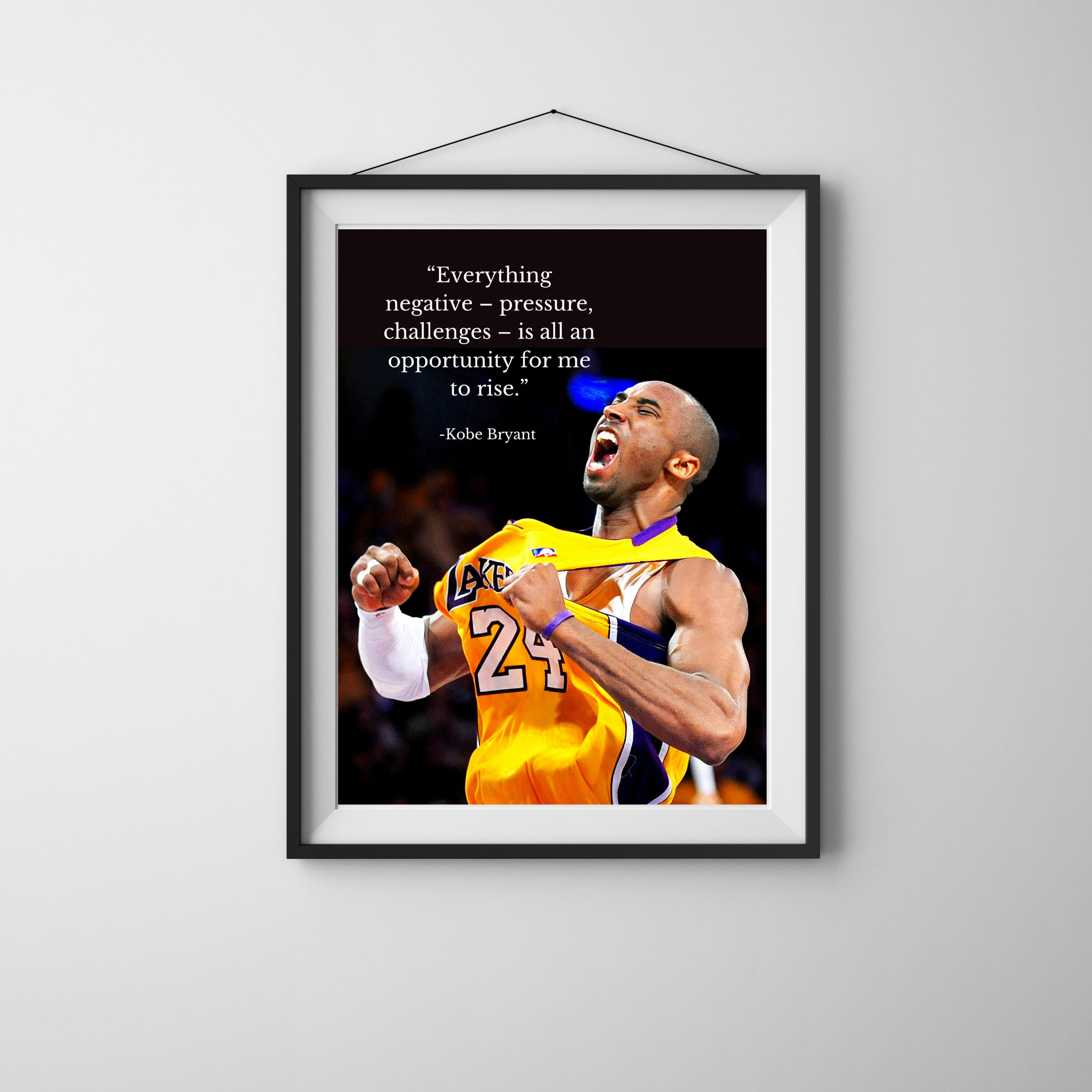 Kobe Bryant Inspirational Quote Poster: Black Mamba, LA Lakers (digital ...
