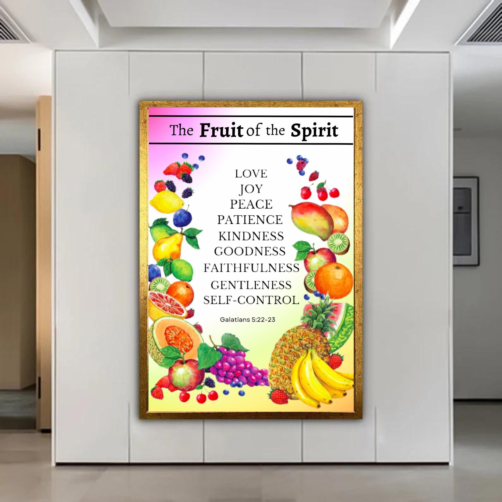 Fruit of the Holy Spirit Galatians 5:22-23, Christian Wall Decor, Bible ...