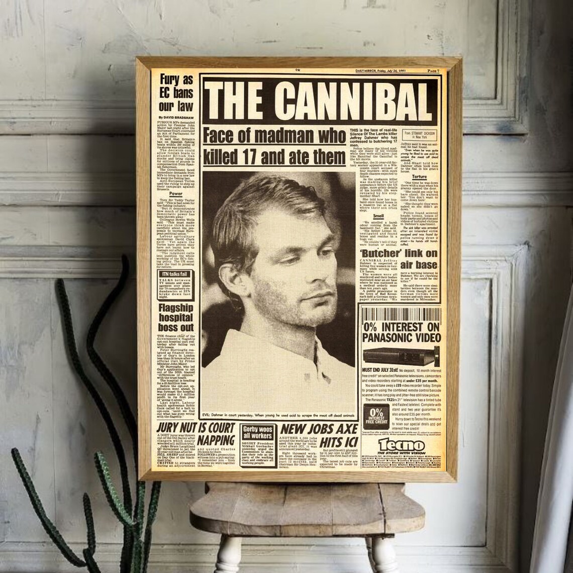 JEFFREY DAHMER Newspaper Print, Digital Download, Serial Killer Gift ...