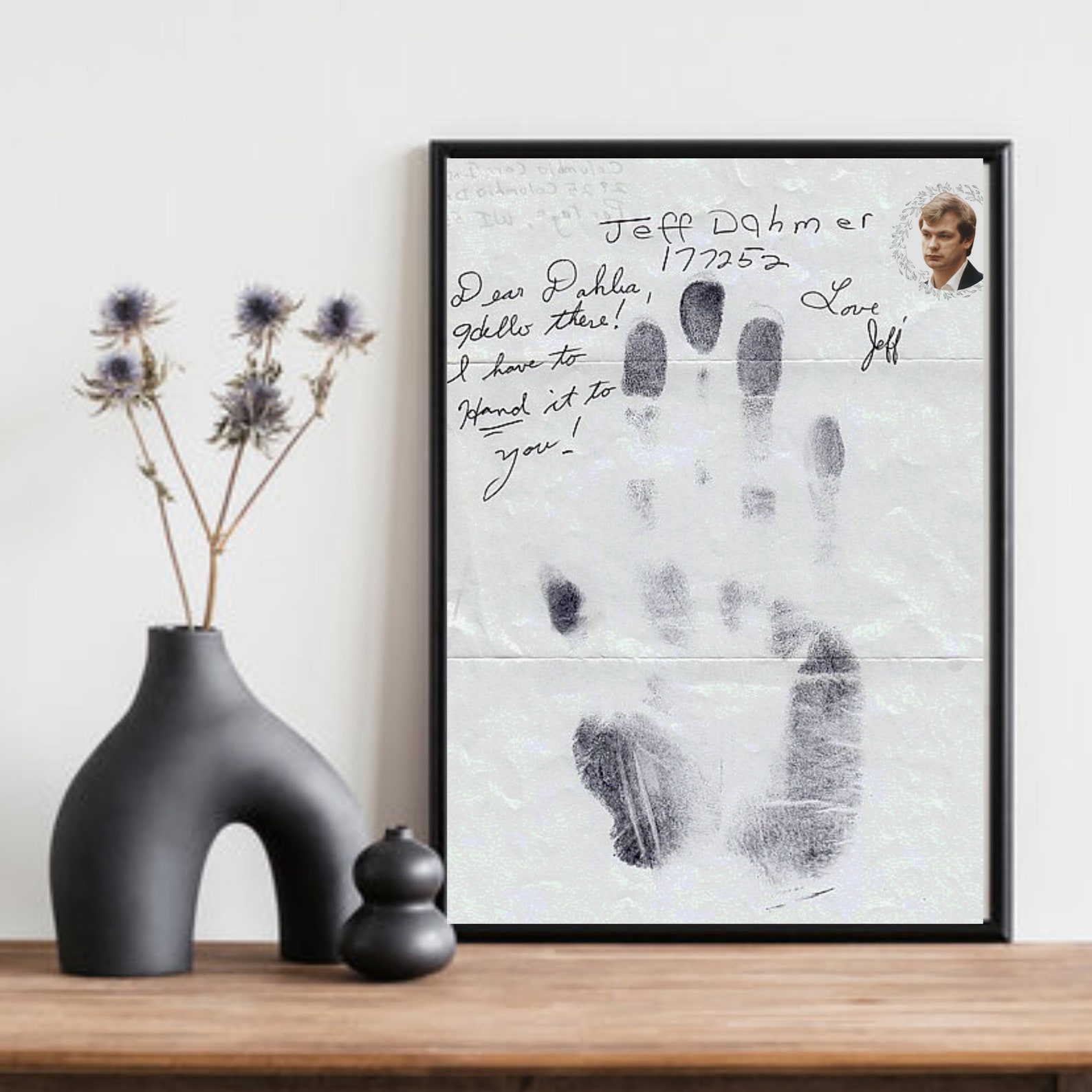JEFFREY DAHMER Handwriting and Right Hand Print Serial Killer - Etsy