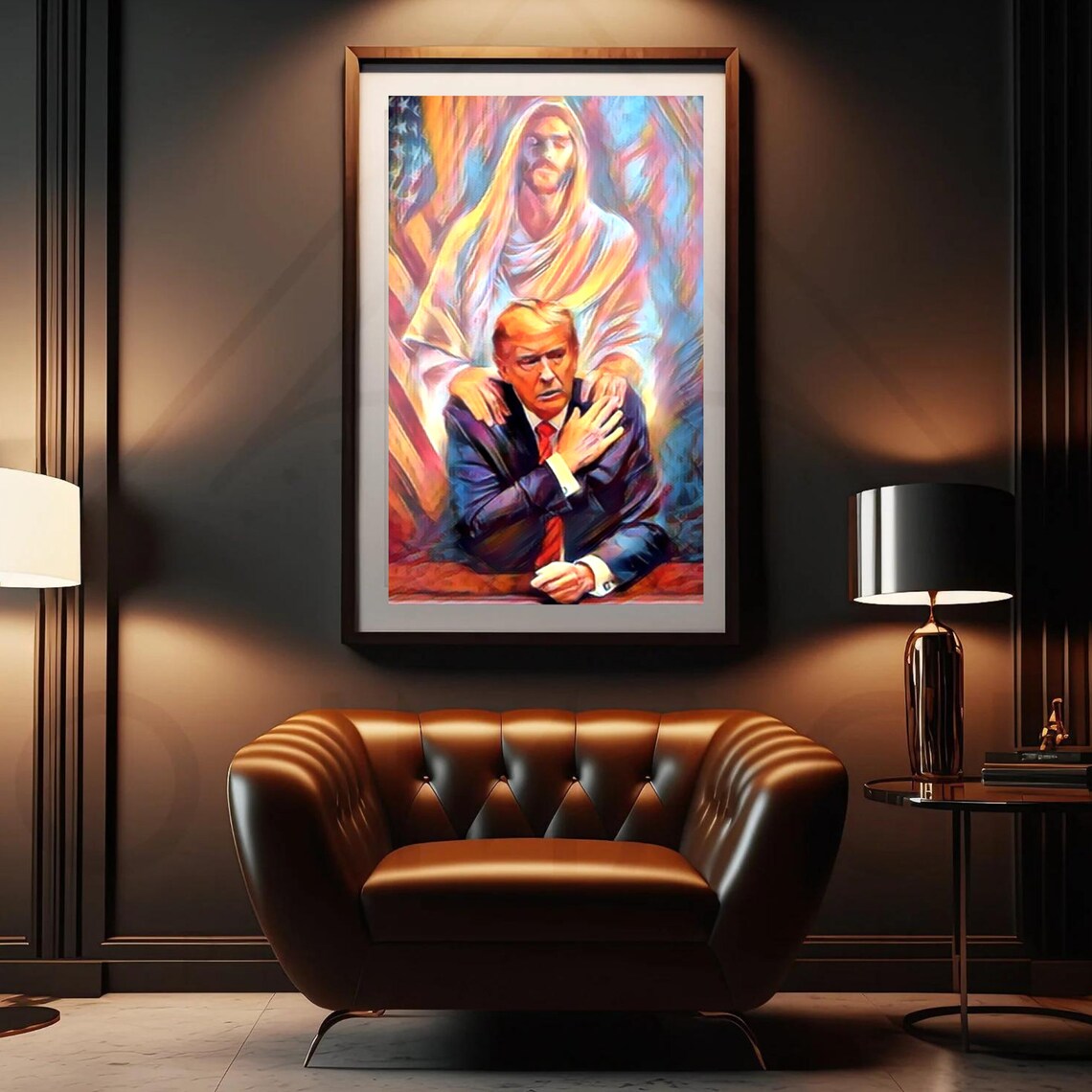 President DONALD TRUMP and Jesus Christ Praying Printable, Trump 2024 ...