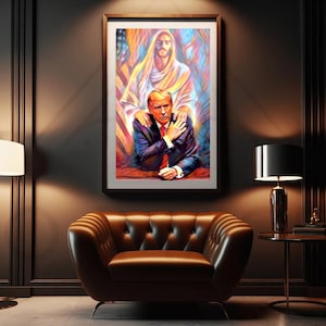 President DONALD TRUMP and Jesus Christ Praying Printable, Trump 2024 ...