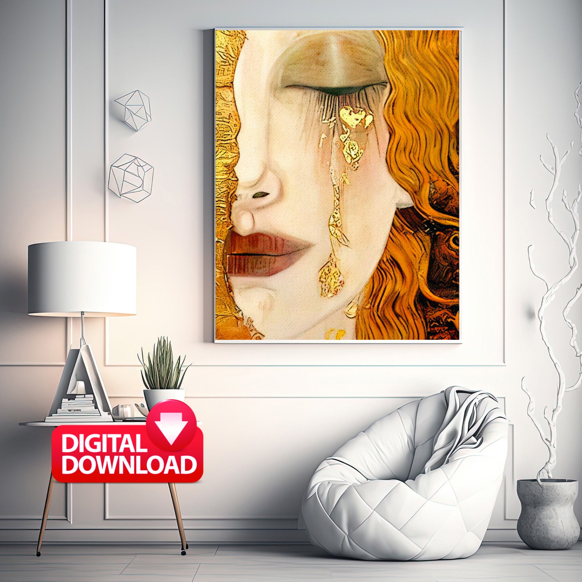 Gustav Klimt the GOLDEN TEARS or Freya Tears, Famous Antique Painting ...