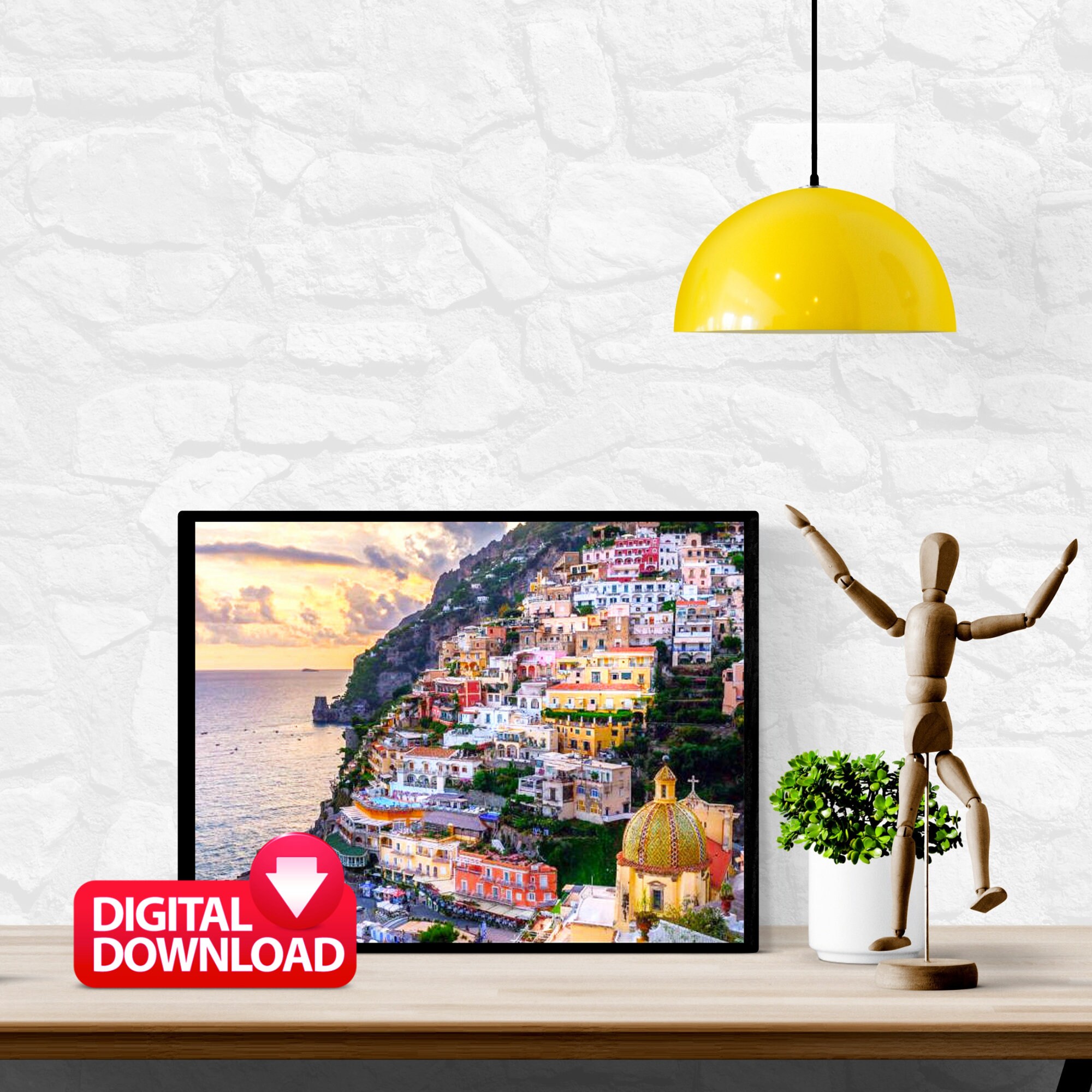 Positano Amalfi Coast Rome Italy Art Print Printable, Italian Landscape ...