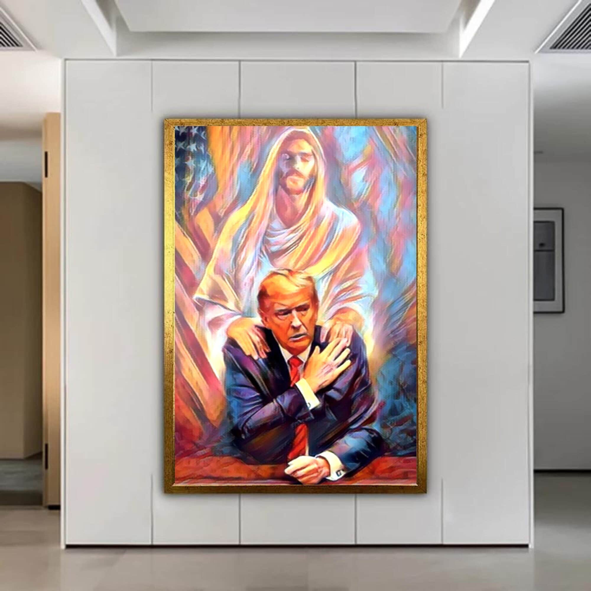 President DONALD TRUMP and Jesus Christ Praying Printable, Trump 2024 ...