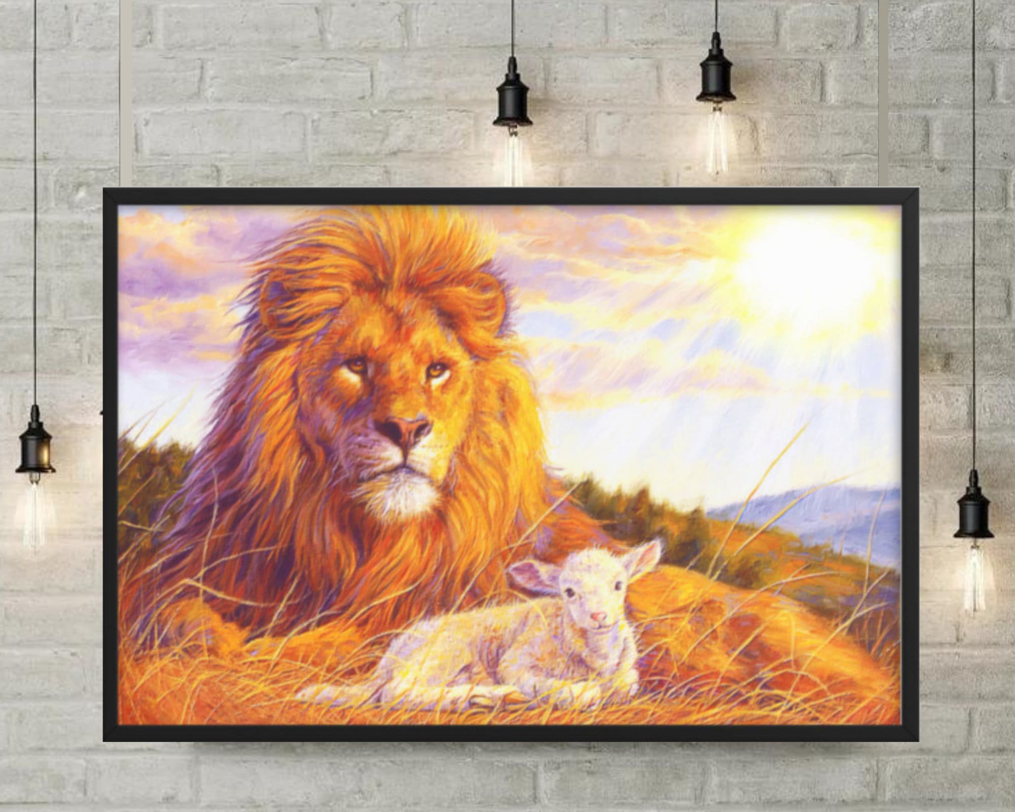 Lamb of God Printable, Lion and Lamb Art, Jesus With Lamb, Modern ...