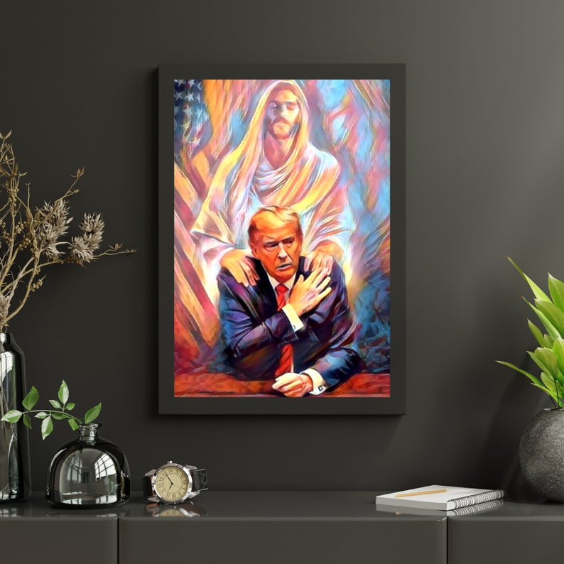 President DONALD TRUMP and Jesus Christ Praying Printable, Trump 2024 ...