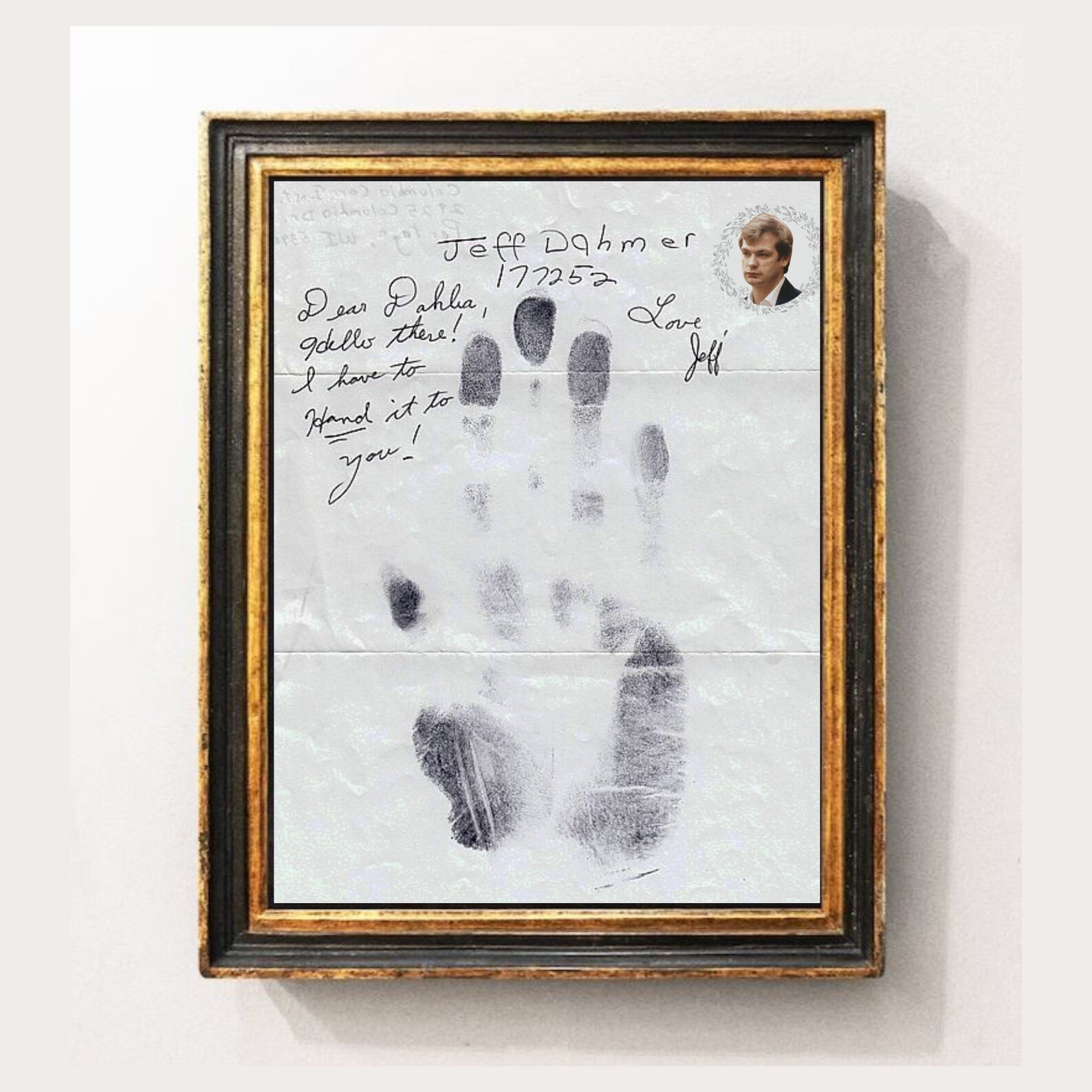 JEFFREY DAHMER Handwriting and Right Hand Print Serial Killer - Etsy