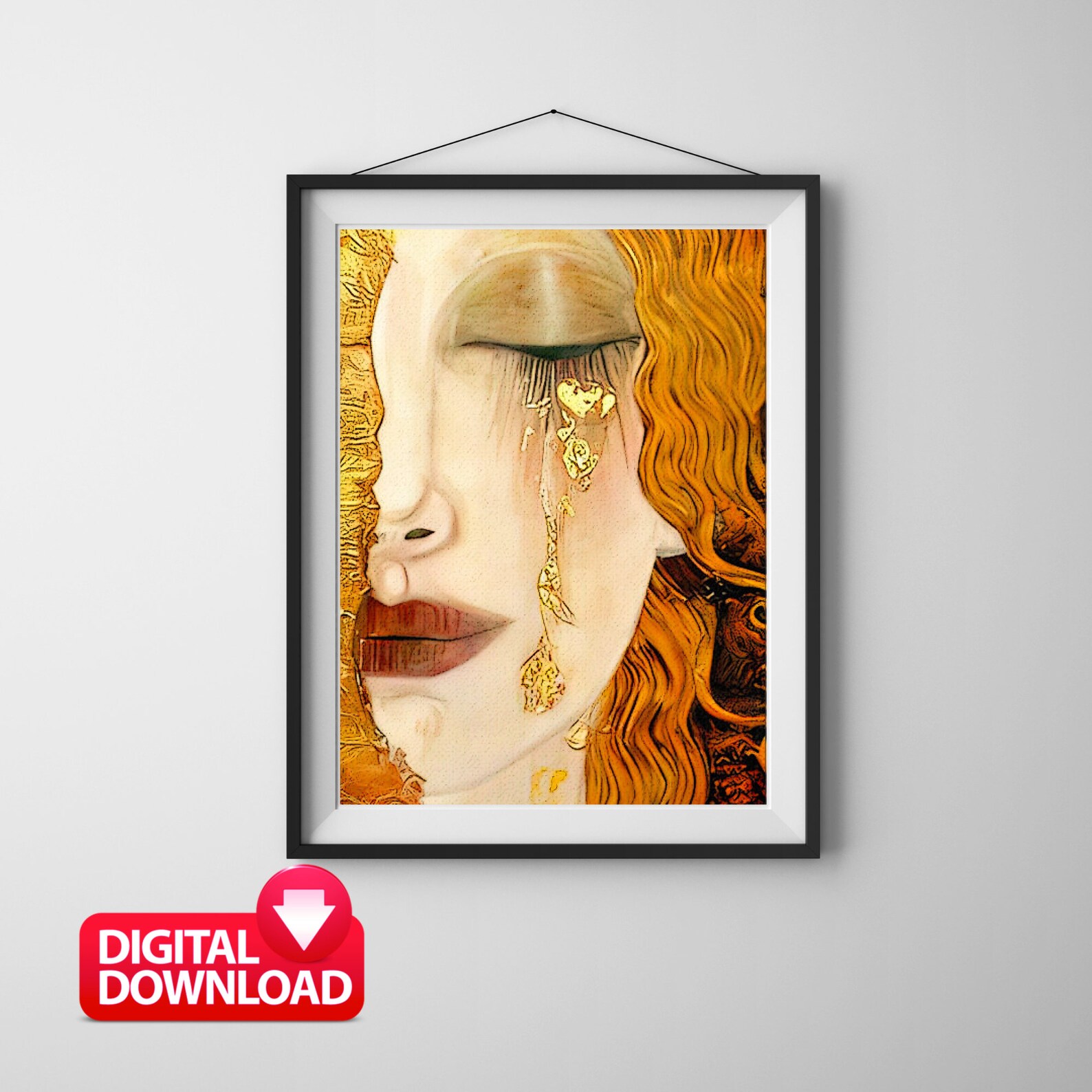 Gustav Klimt the GOLDEN TEARS or Freya Tears, Famous Antique Painting ...