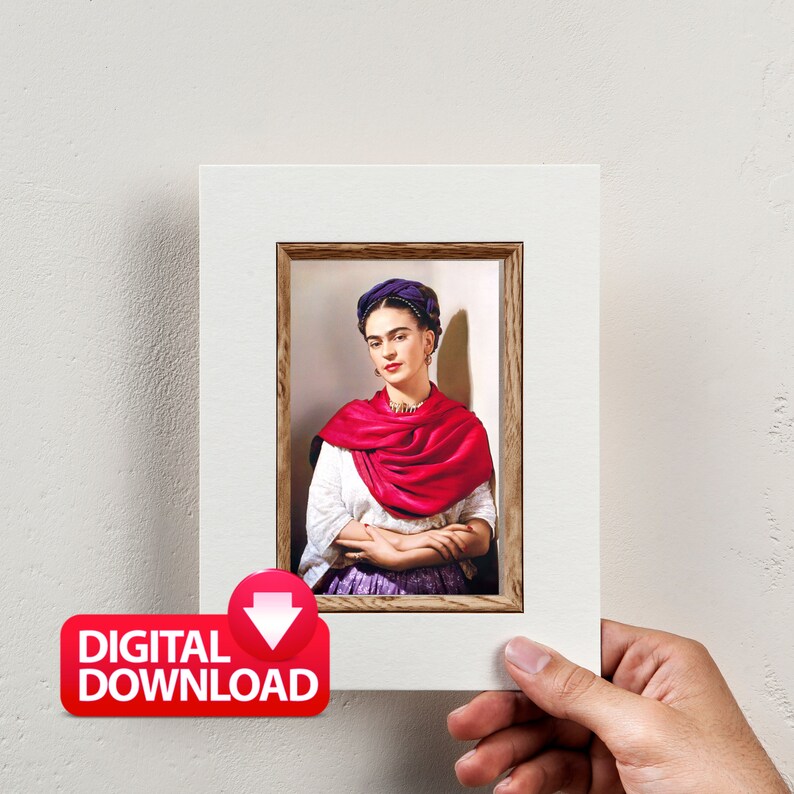Frida Kahlo Self Portrait Art Print: Mexican Wall Decor (digital ...